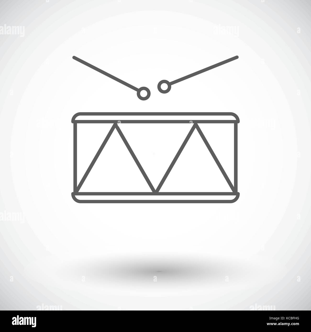 Trommel-Symbol. Dünne Linie flach Vektor im Zusammenhang mit Symbol für ...