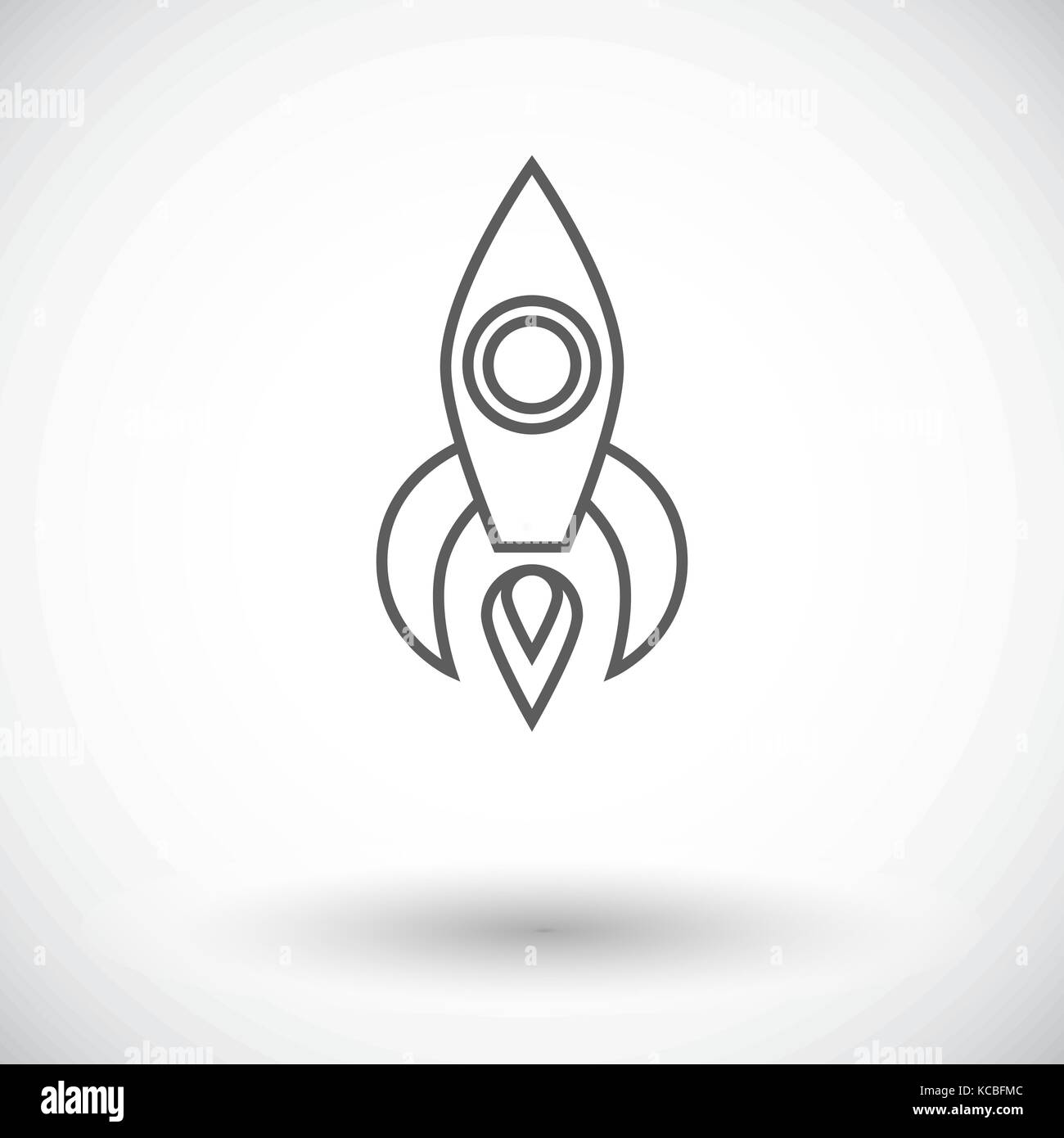 Rakete-Symbol. Dünne Linie flach Vektor im Zusammenhang mit Symbol für ...