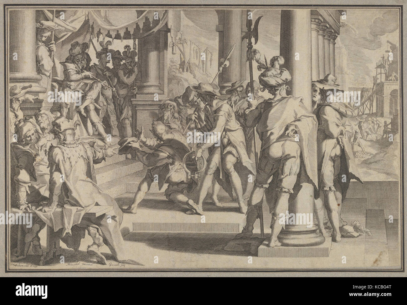 Die Allegorie der Gerechtigkeit (Heiligkeit des Gesetzes) mit einem ...