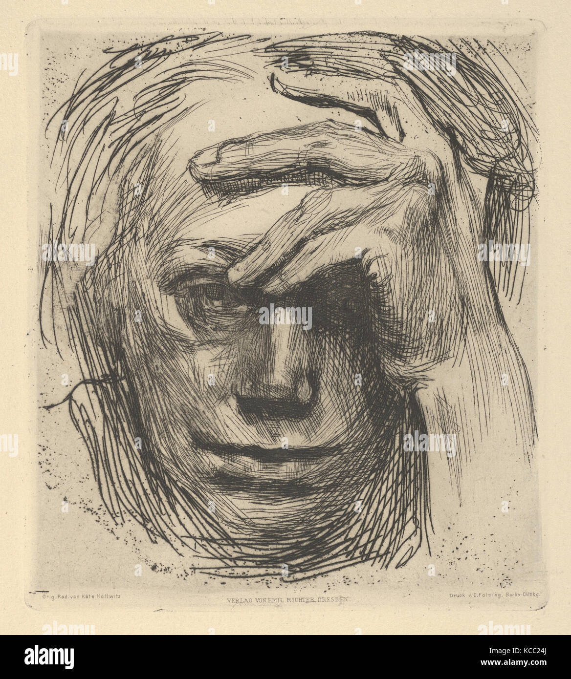 Selbstbildnis mit Hand auf der Stirn (Selbstbildnis mit der Hand an der ...