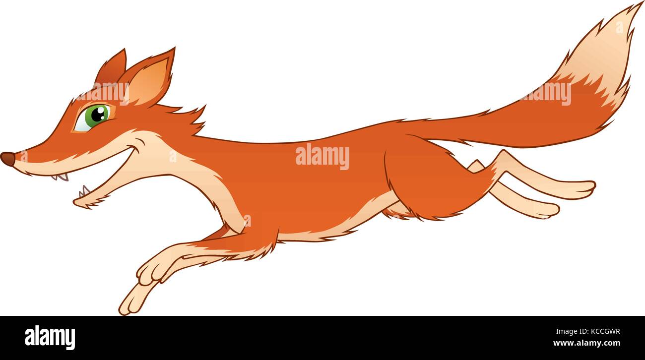 Vector Illustration eines Swift-running Fox Stock-Vektorgrafik - Alamy