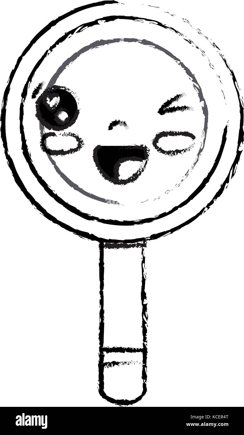 Abbildung kawaii Süß lustig Lupe Stock-Vektorgrafik - Alamy