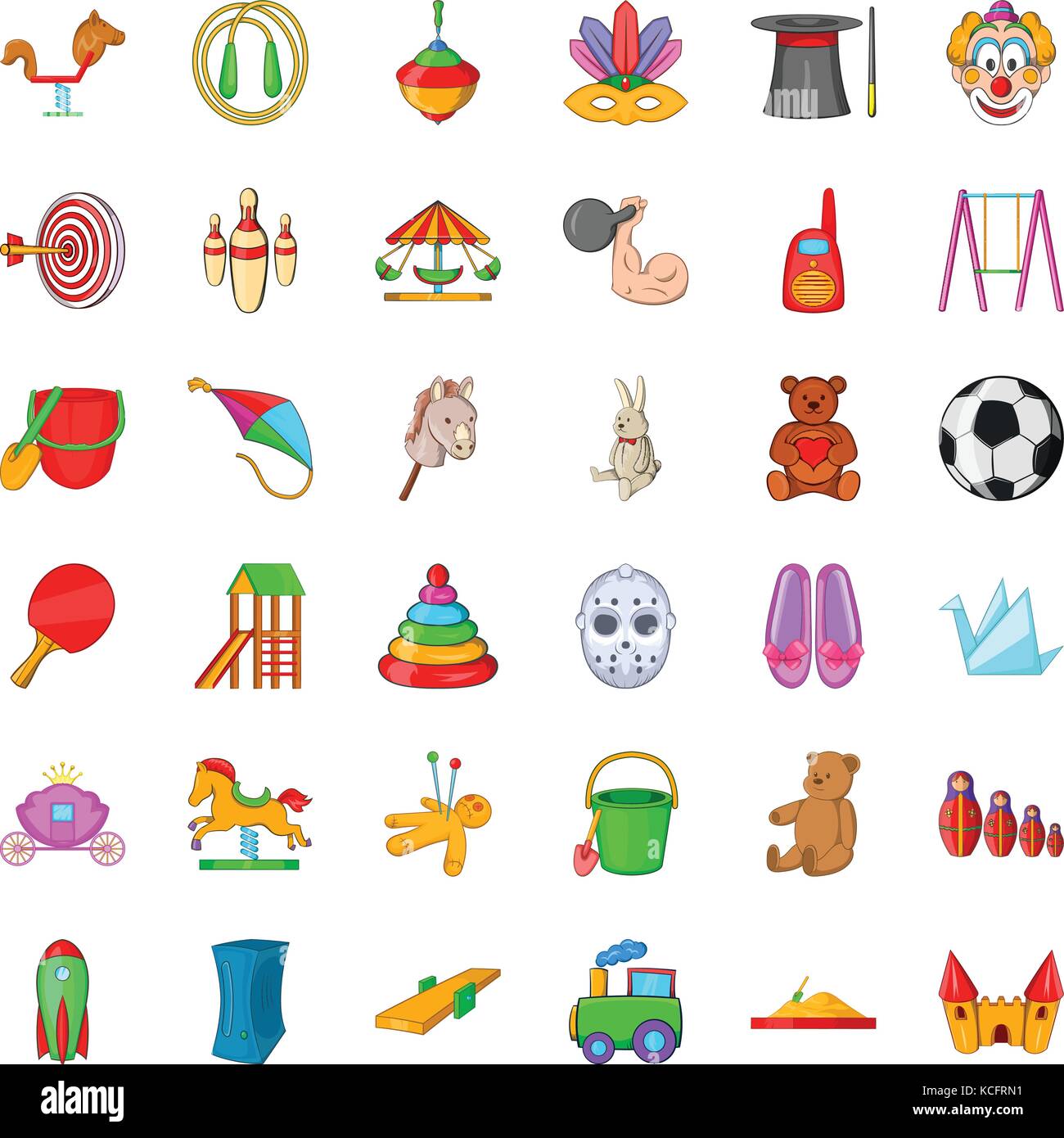 Vorschule Symbole, Cartoon Stil Stock-Vektorgrafik - Alamy