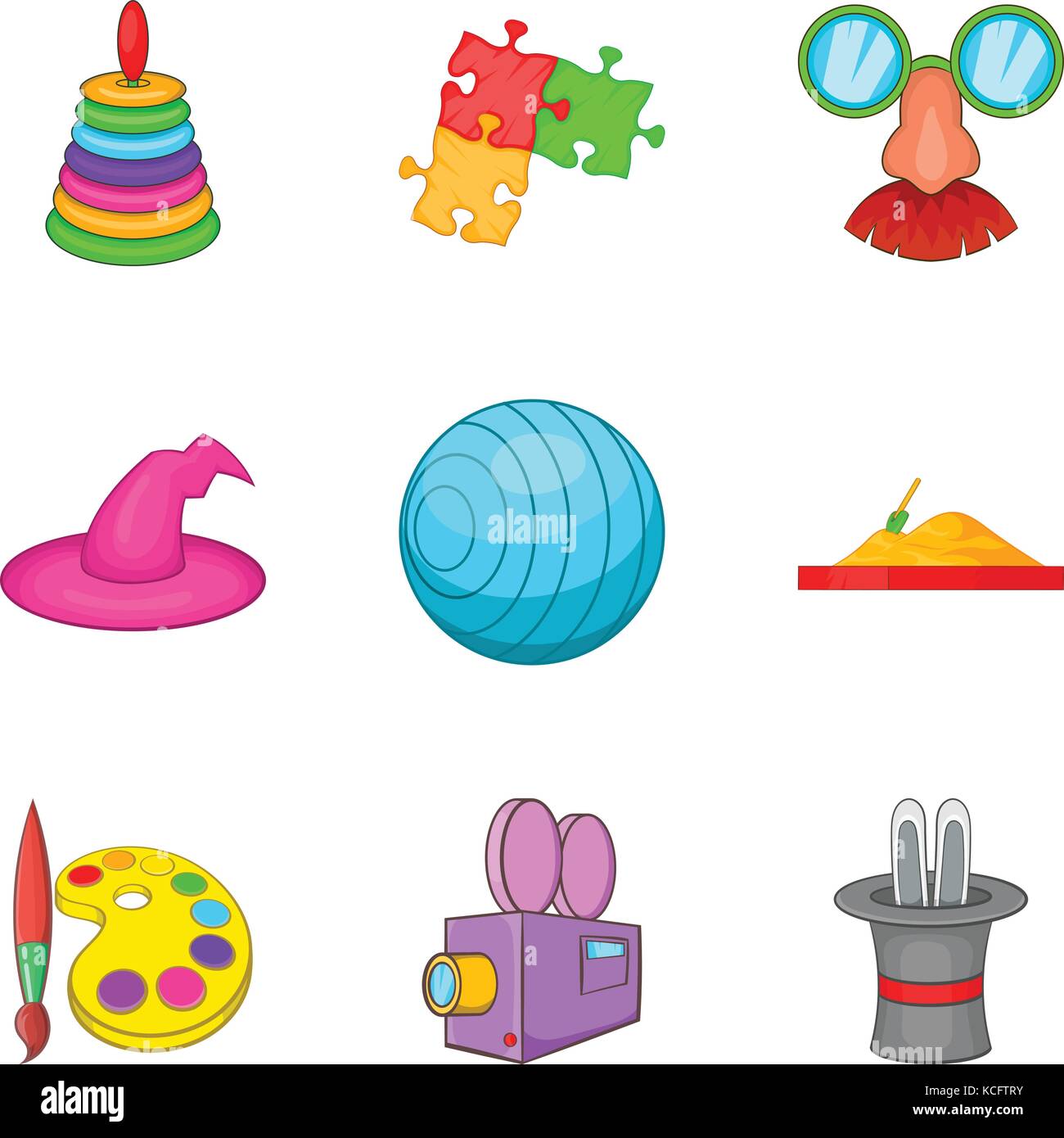 Kinder zeigen Symbole, Cartoon Stil Stock-Vektorgrafik - Alamy