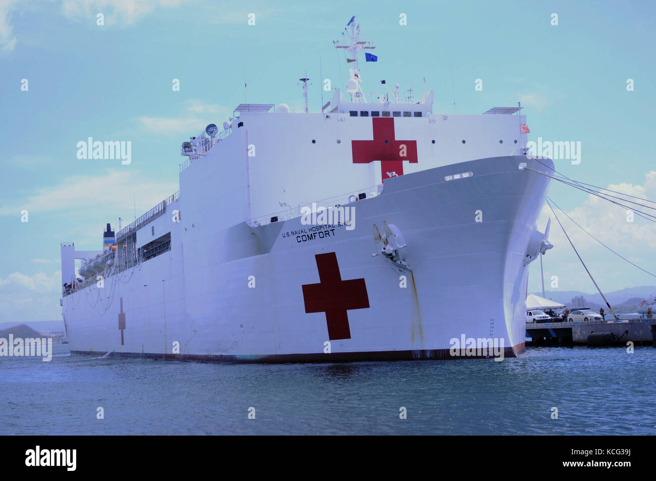 Das Hospitalschiff USNS Comfort angekommen humanitären Mission in ...
