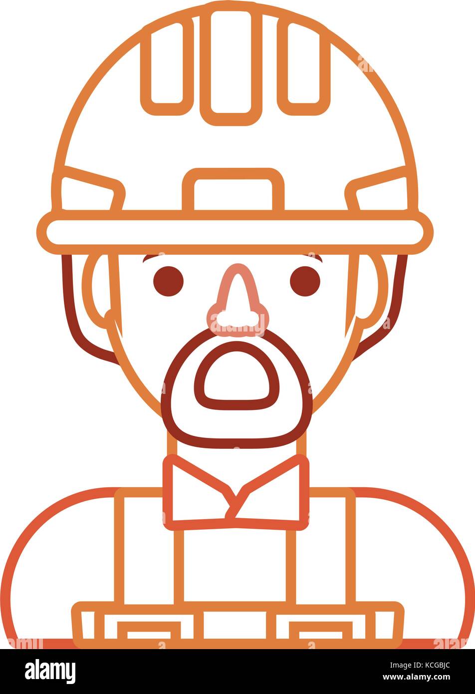 Cartoon builder Mann mit Helm Symbol auf weißem Hintergrund bunte Design Vector Illustration ...