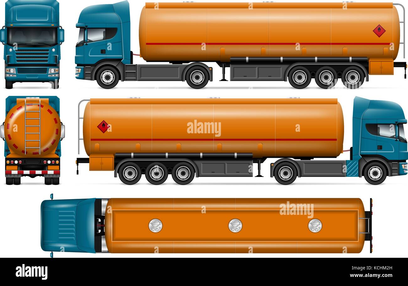 Lkw mit Kraftstoff Tank vector Mock-up für Auto Branding und Werbung ...