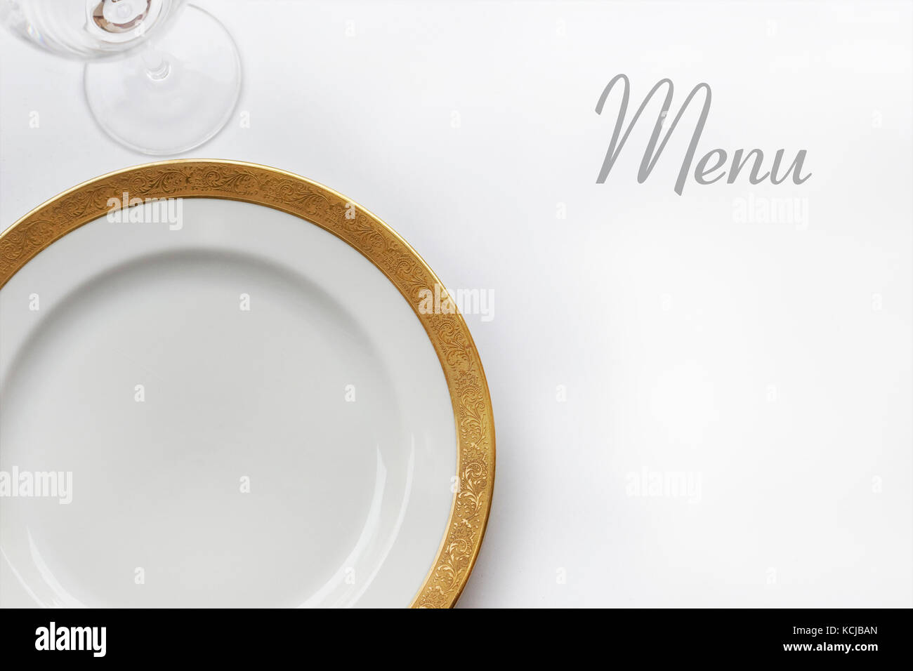 Menü Zeichen auf einem luxuriösen Tabelle einstellen Stockfotografie ...