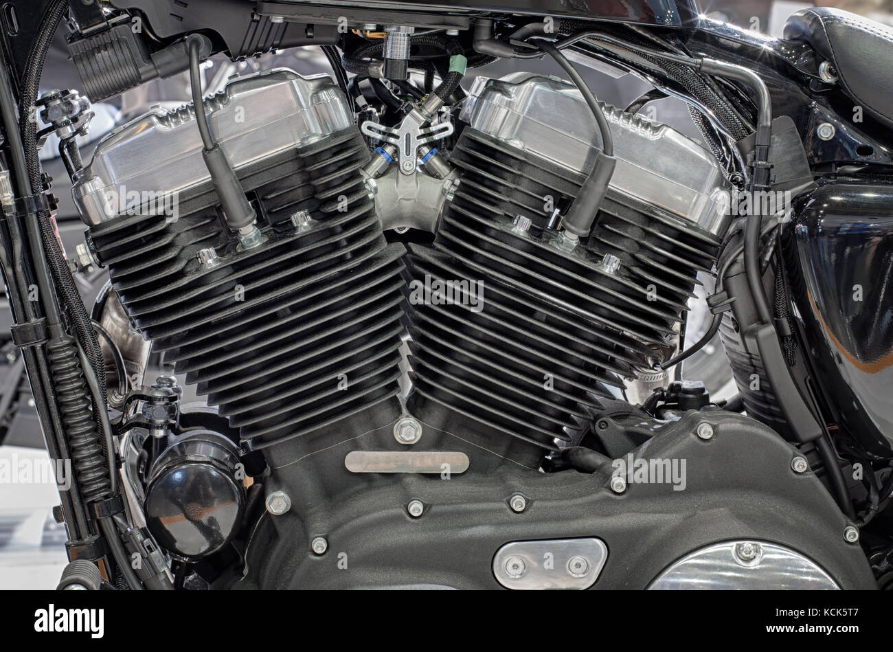 Detail der luftgekühlten Motor Motorrad Stockfotografie - Alamy
