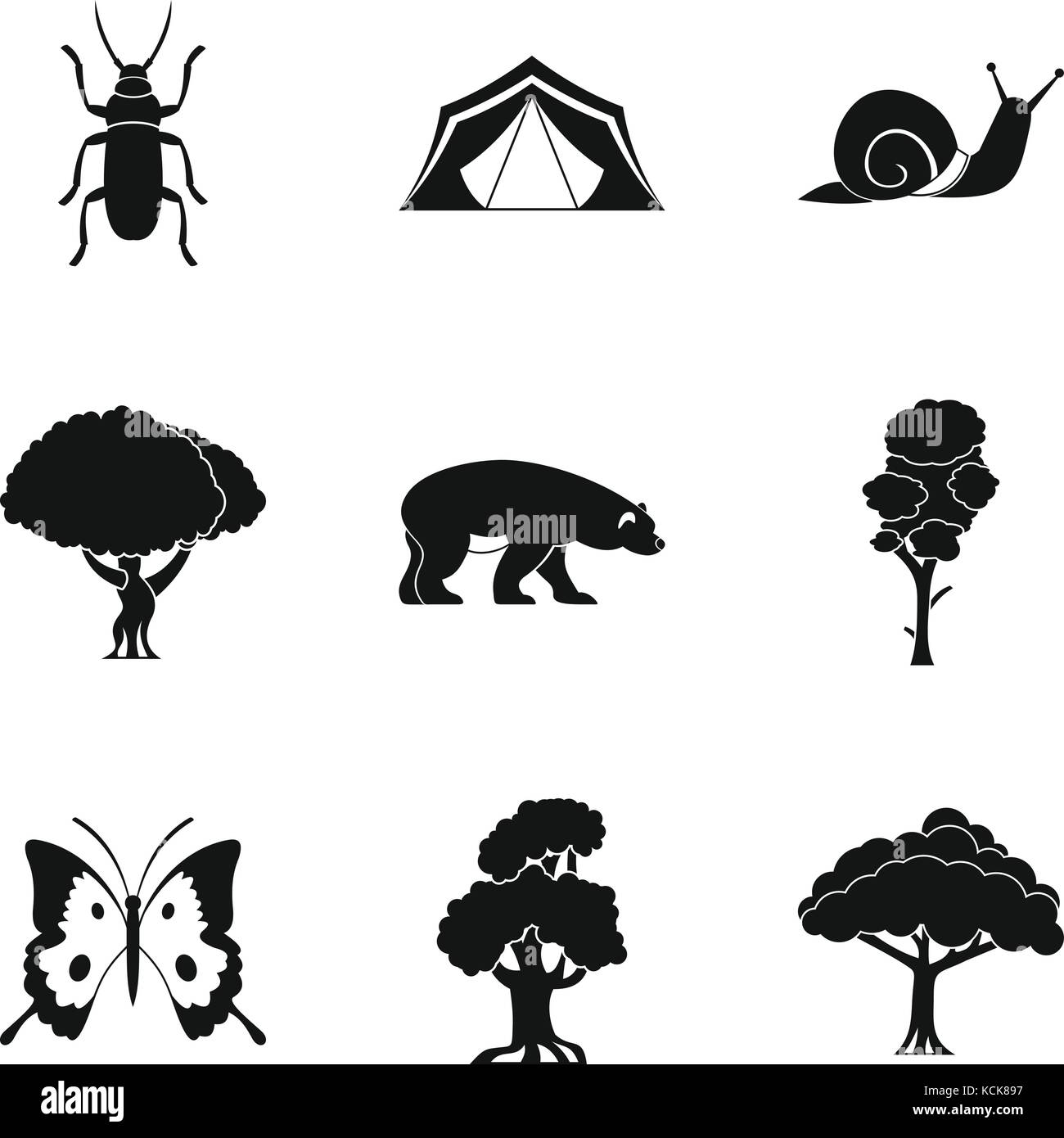 Weiterleitung Symbole gesetzt, einfachen Stil Stock-Vektorgrafik - Alamy