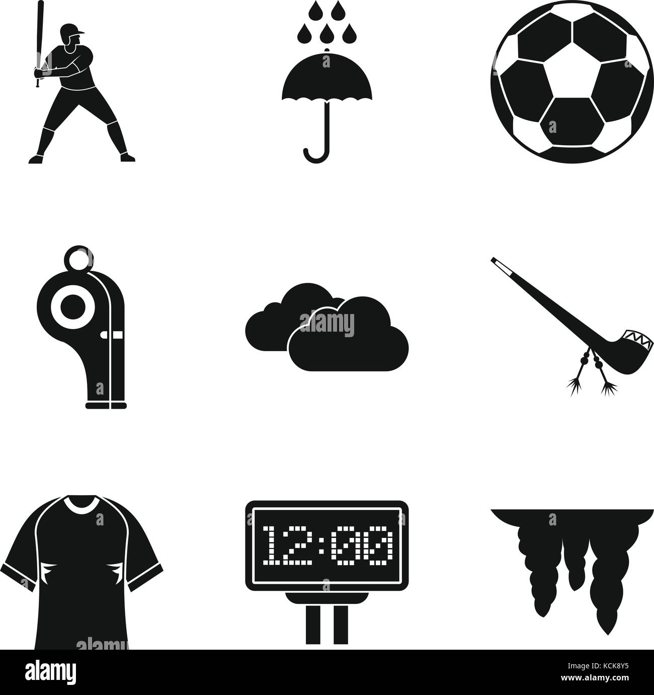 Match Point Symbole gesetzt, einfachen Stil Stock-Vektorgrafik - Alamy