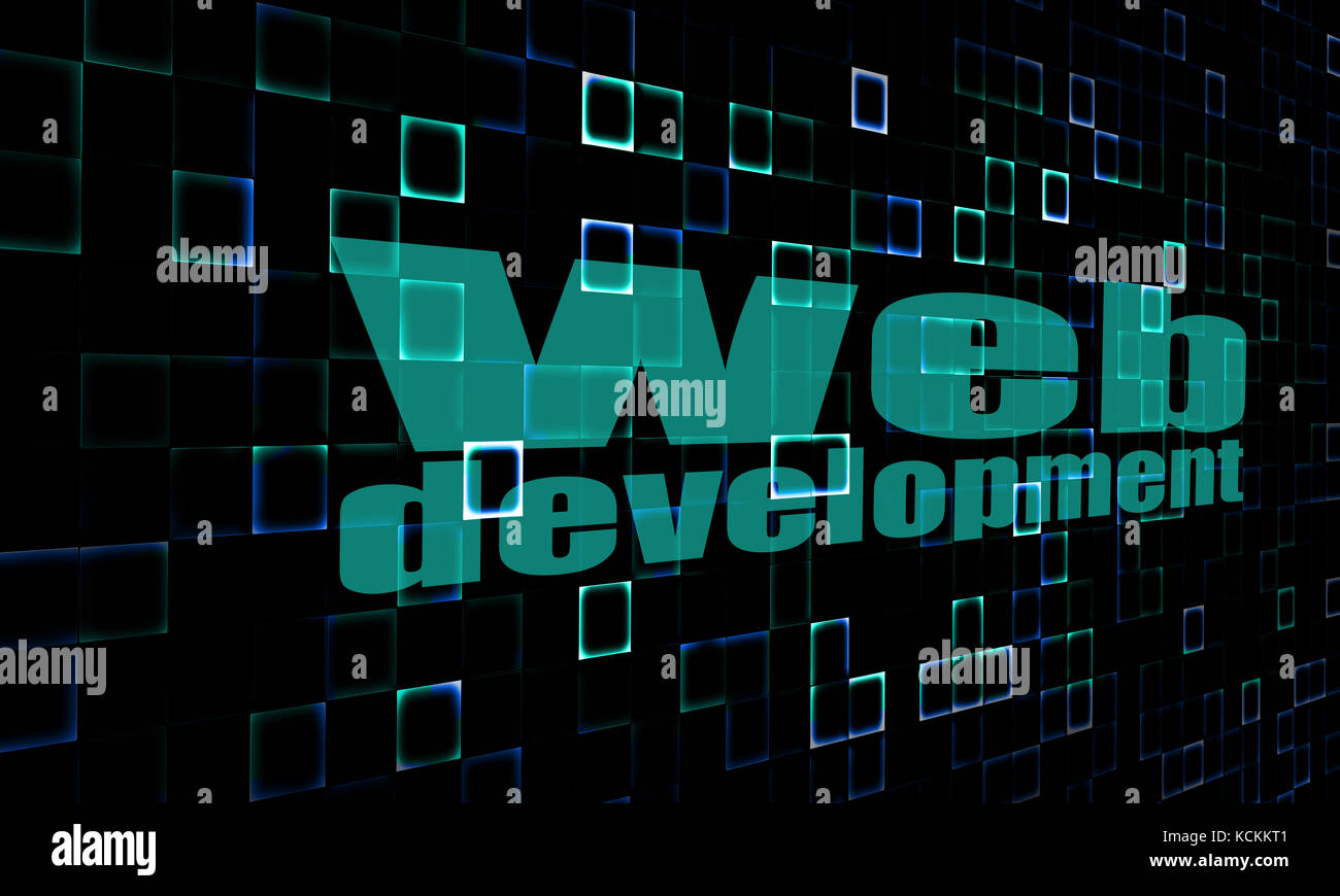 Web Entwicklung Wort auf digitale Hintergrundbild mit Hi-res gerenderte ...