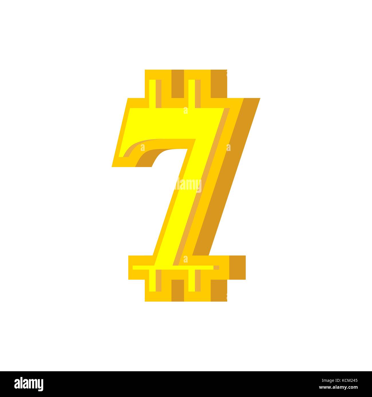 7 Ziffer bitcoin Font. sieben Ziffern crypto Währung Alphabet ...