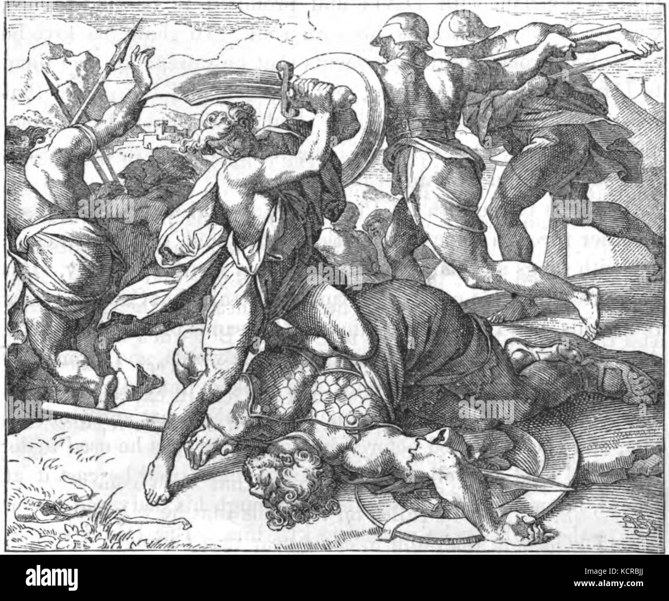David and goliath illustration Schwarzweiß-Stockfotos und -bilder - Alamy