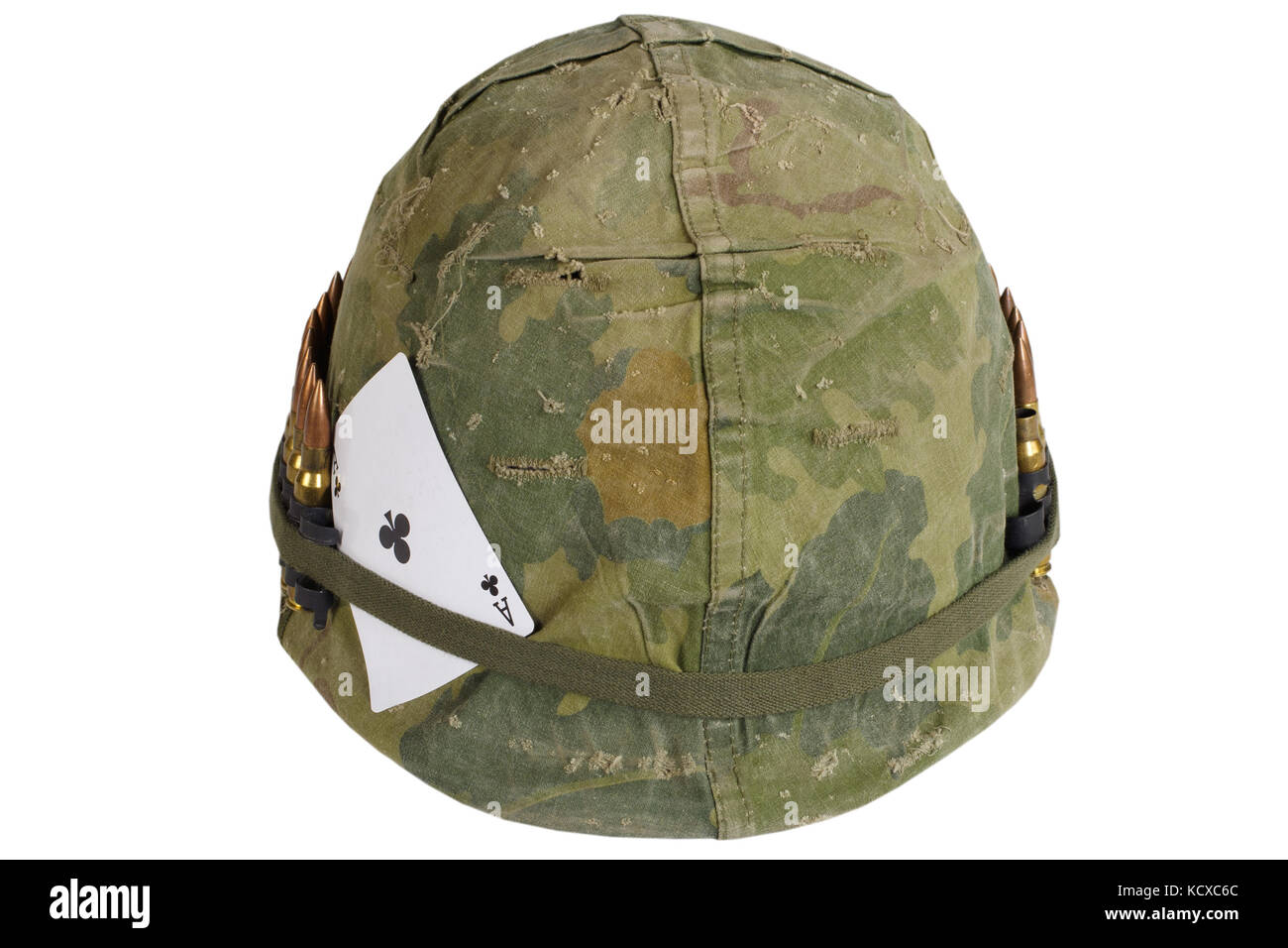 Us-Armee Helm Vietnam Krieg mit Amulet - Ace of Clubs spielen Karte ...