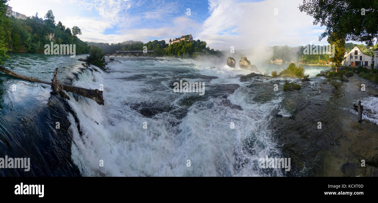 Rheinfall (Rheinfall) Wasserfall, Schloss Schloss Laufen, Neuhausen am Rheinfall, Schaffhausen ...