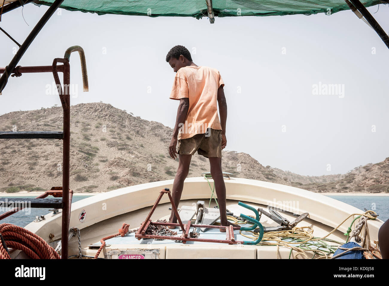 En arrivant sur une des plages de l'Archipel des iles Dalhak en mer ...