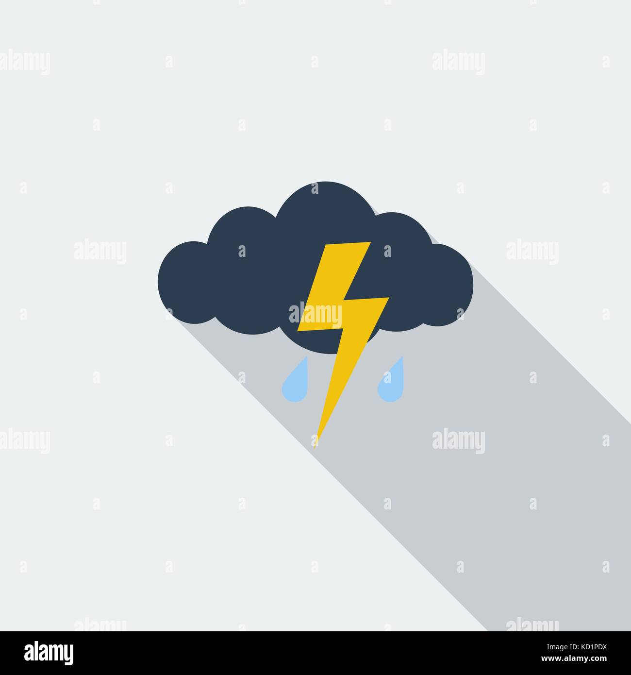 Sturm auf das Symbol. Flache Vektor verwandte Symbol mit langen ...