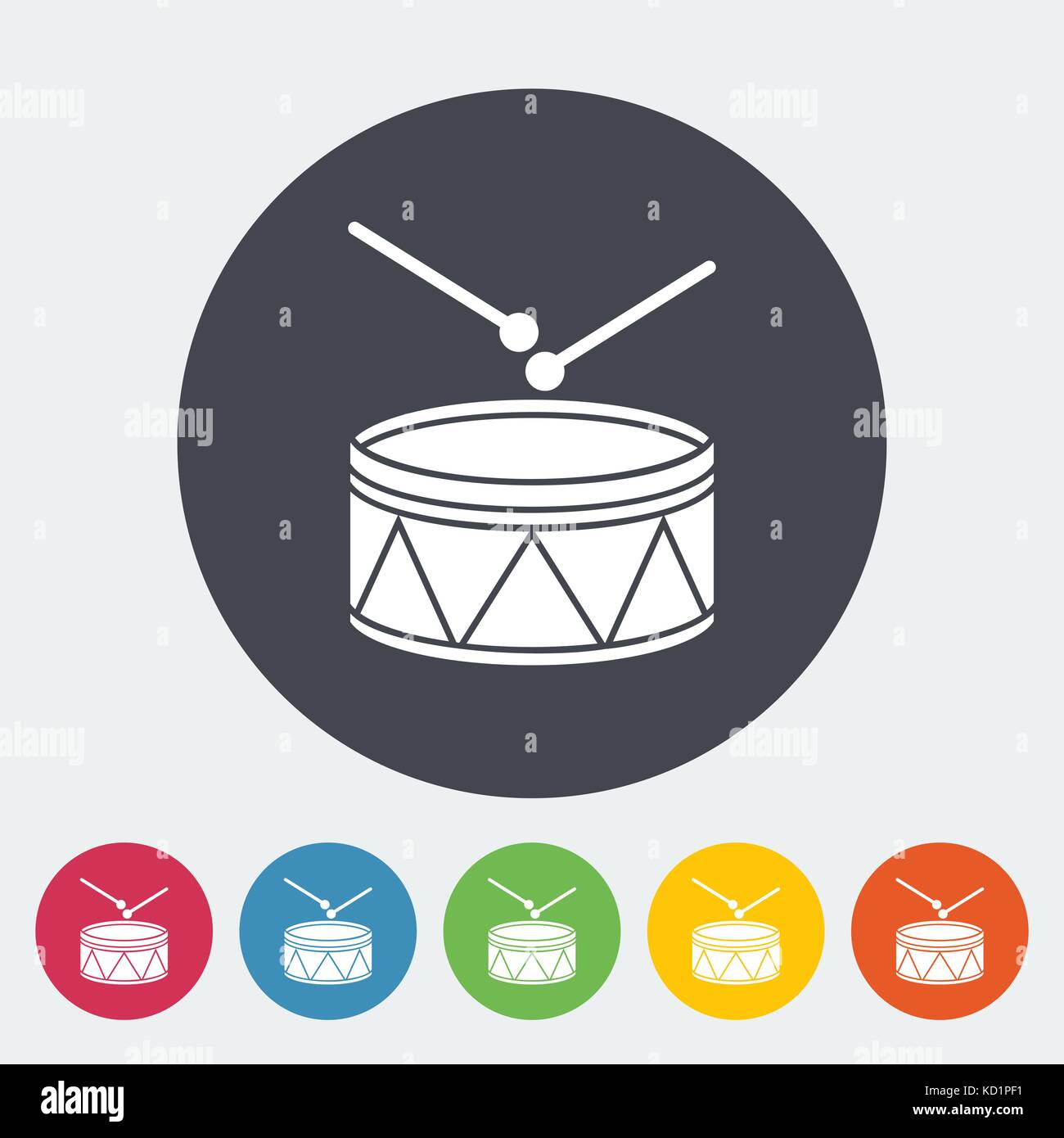 Trommel-Symbol. Flache Vektor zugehörige Symbol für Web und mobile ...