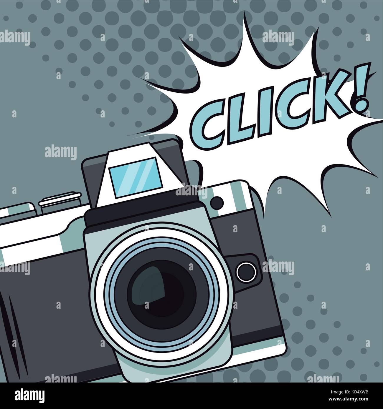 Vintage Kamera pop art Cartoon Stock-Vektorgrafik - Alamy