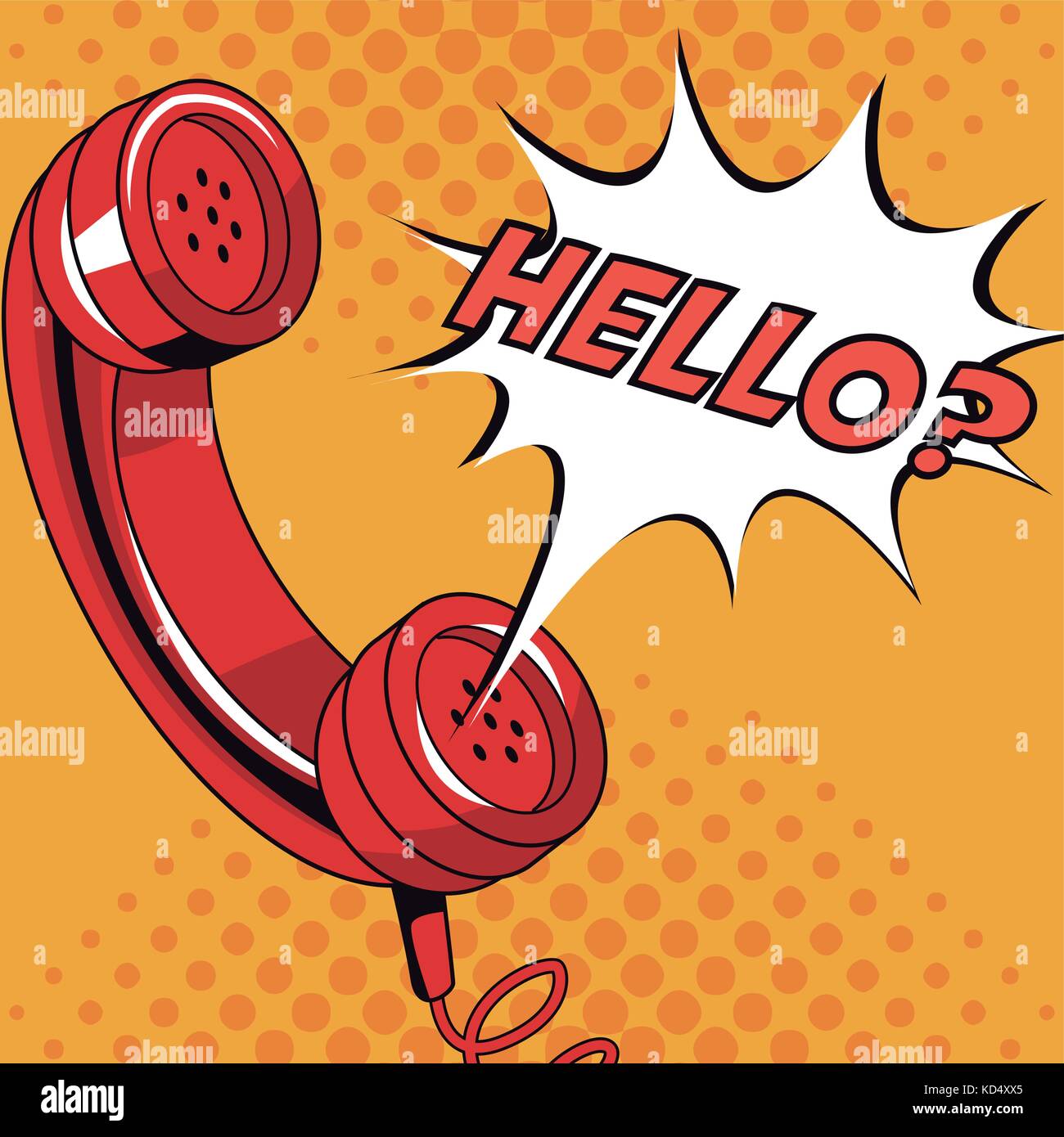 Telefon pop art Cartoon Stock-Vektorgrafik - Alamy