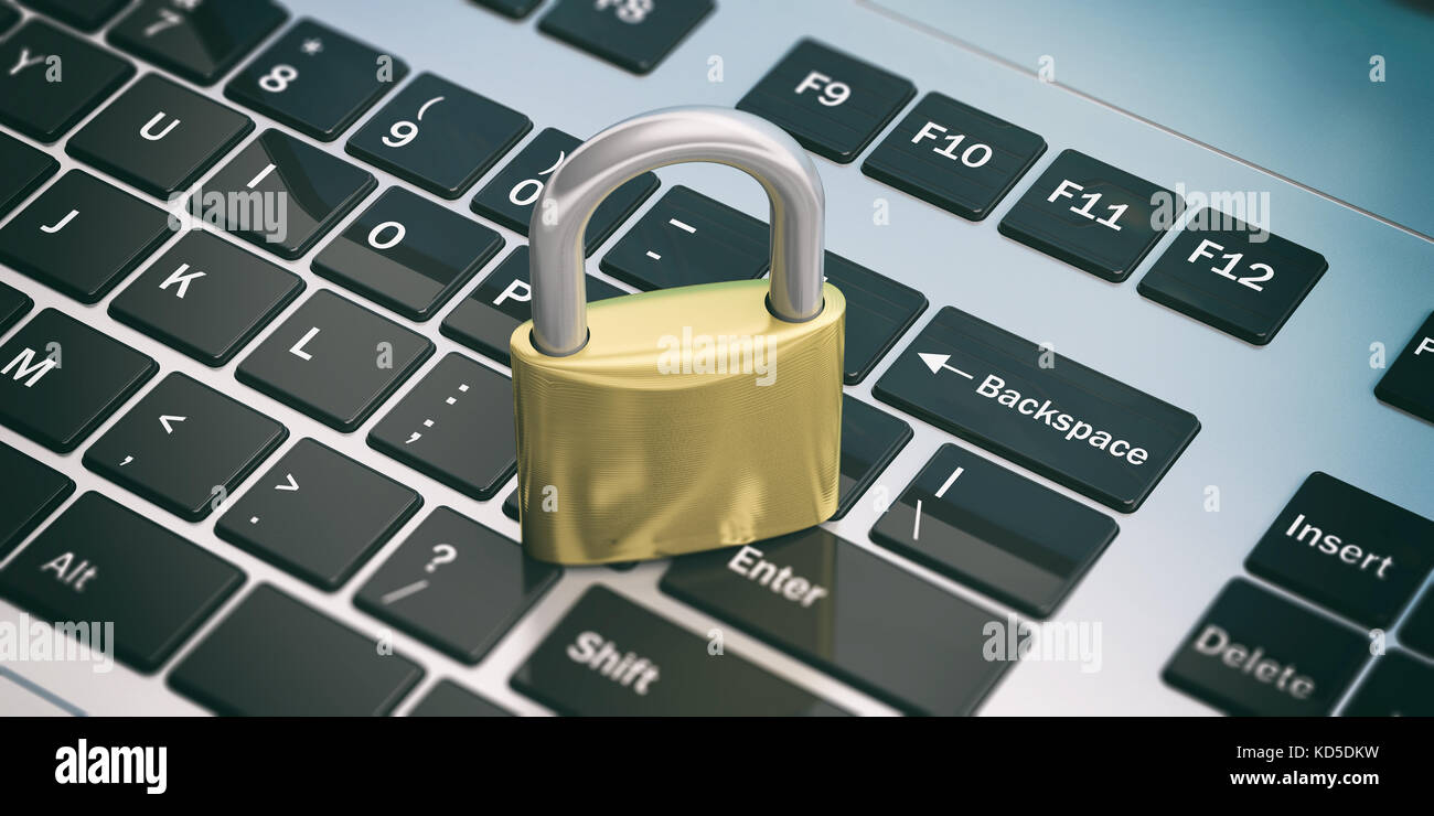 Laptop mit schlosssymbol Stockfotos und -bilder Kaufen - Alamy