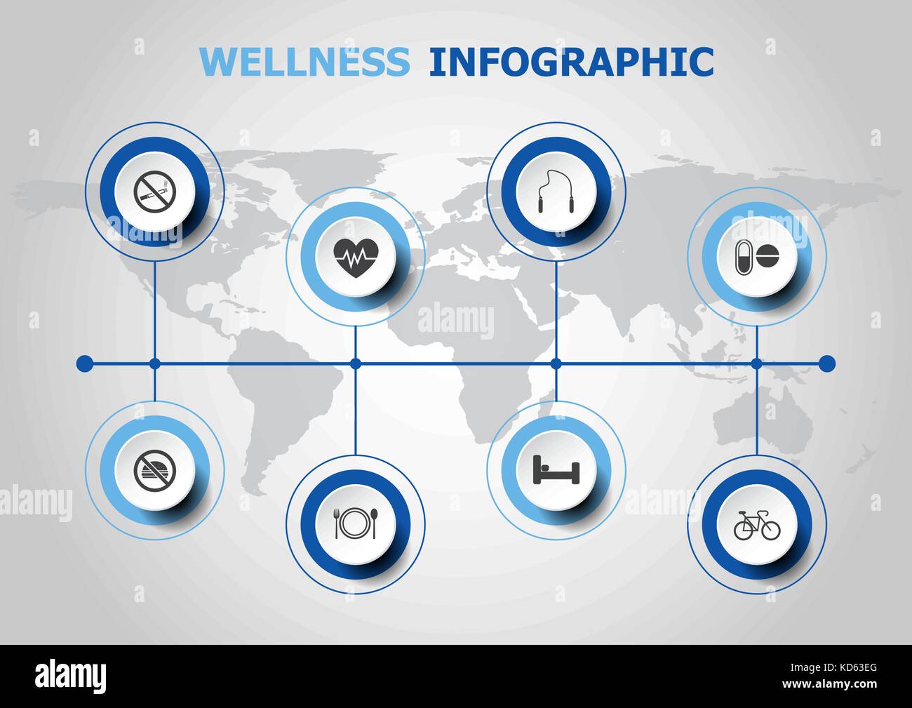 Infografik Design mit Wellness Symbole, Vektor Stock-Vektorgrafik - Alamy
