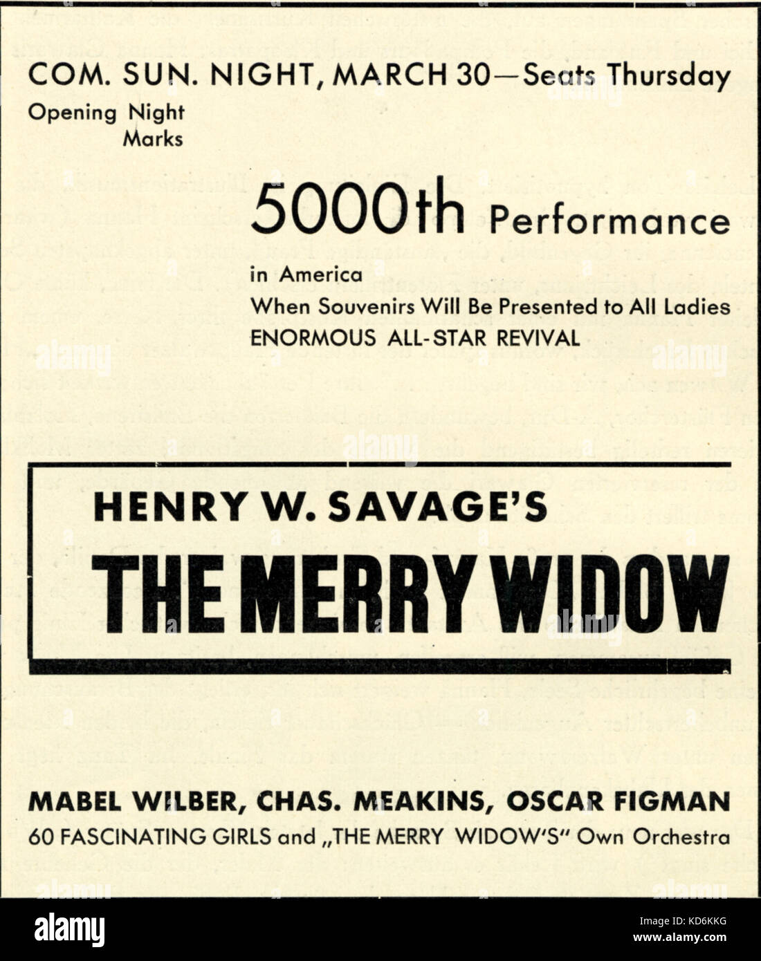 5000 Performance von Franz Lehar Die lustige Witwe in San Francisco ...