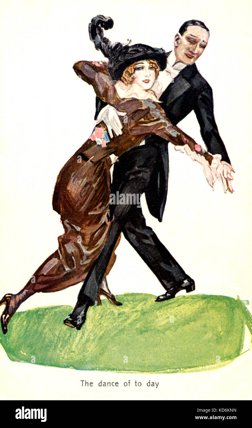 Edwardian Tänzerinnen tango c 1910-1913 vor dem Ersten Weltkrieg Feder ...