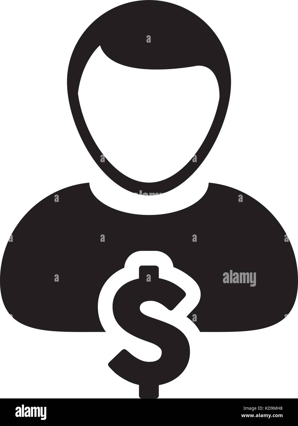 Dollarzeichen Symbol Vektor symbol Währung mit männliche Person avatar ...