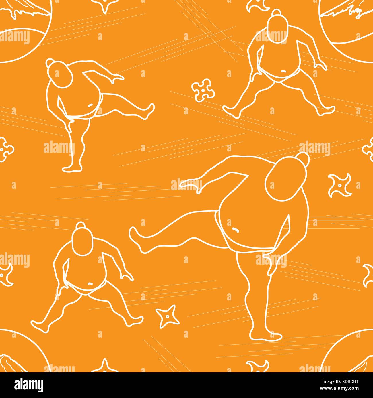 Vektor Muster der Sumo-ringer, shurikens und Berg Fuji. Japan Thema ...