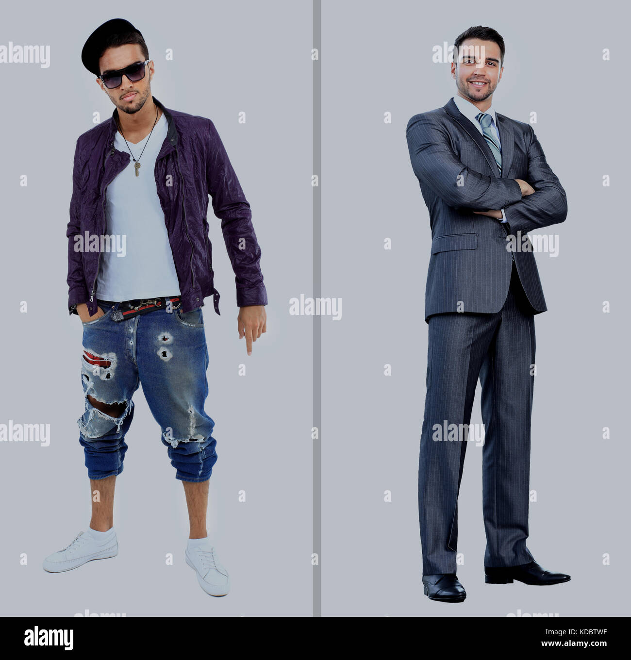 Collage der junge Mann Stockfotografie - Alamy