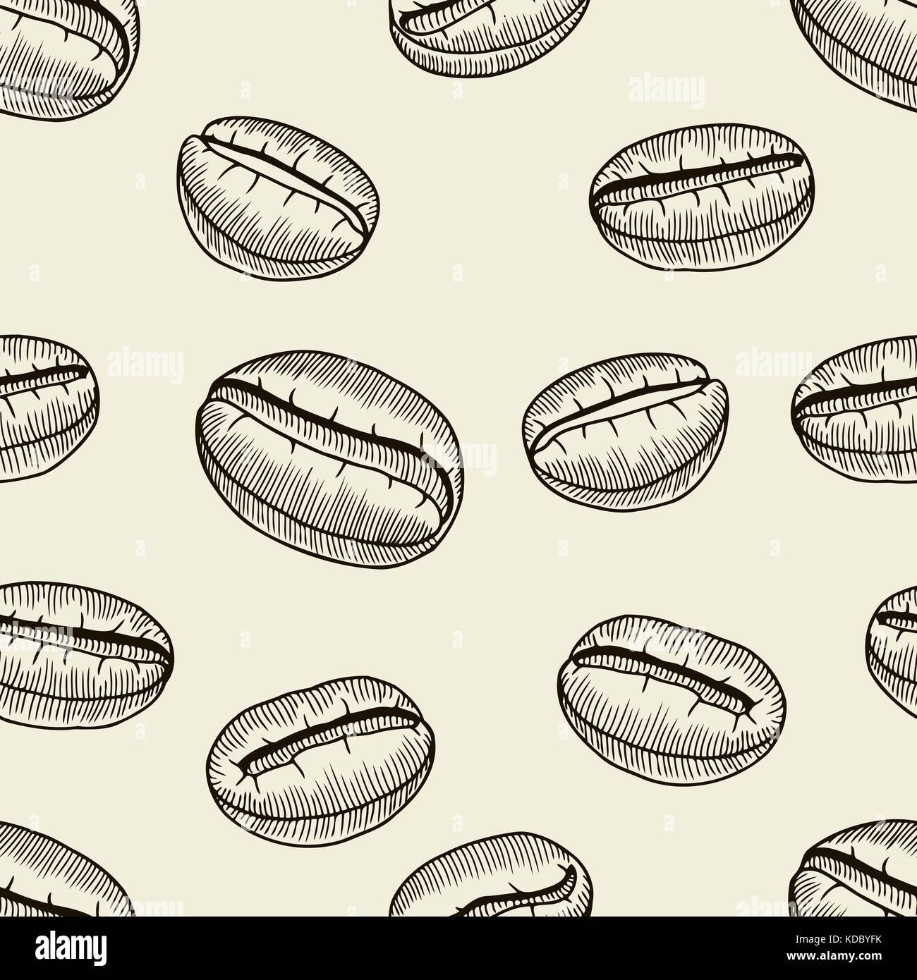 Hand gezeichnet Kaffeebohnen. Vector Illustration Stock-Vektorgrafik ...