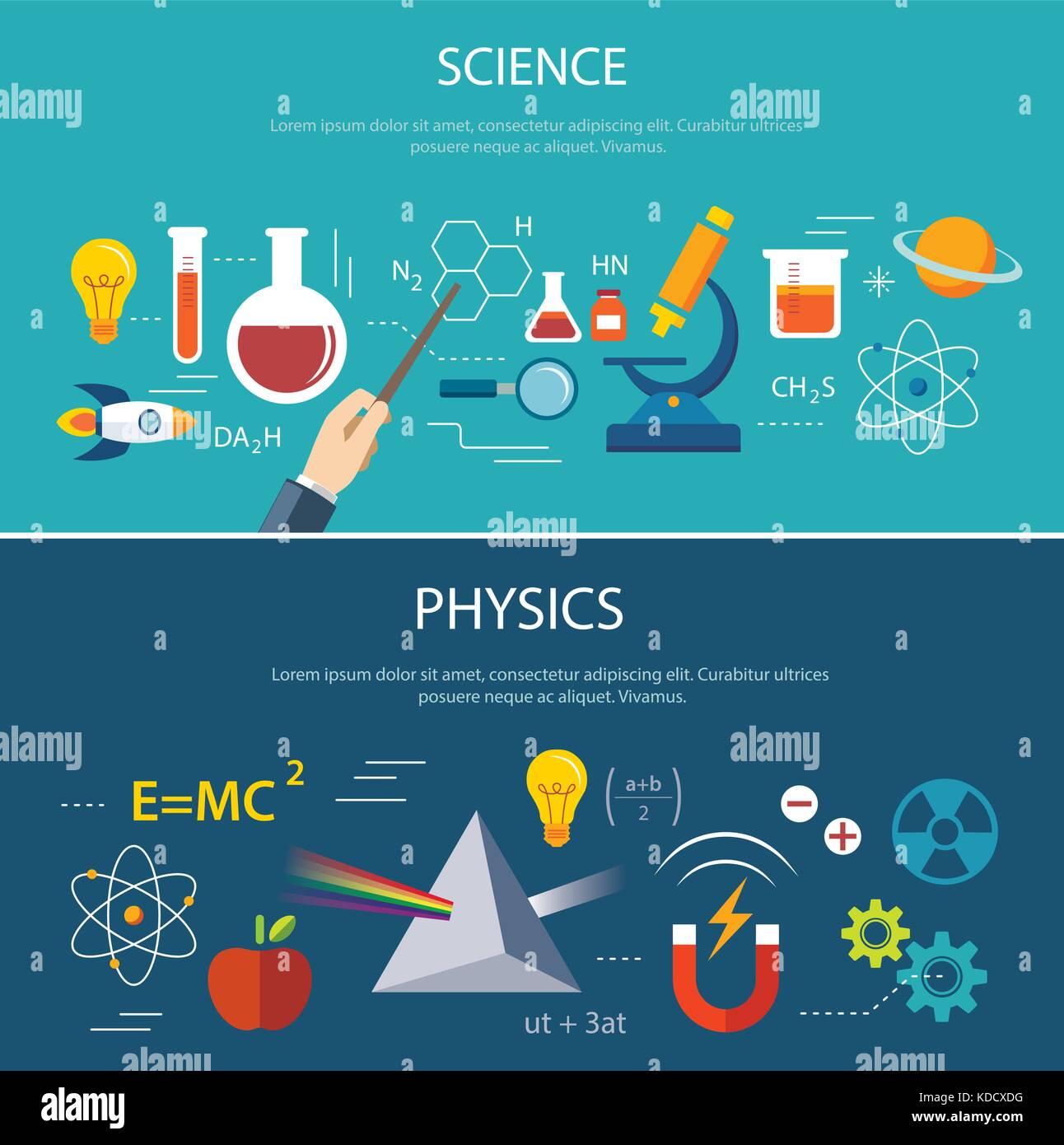 Konzept lernphysik Stock-Vektorgrafiken kaufen - Alamy