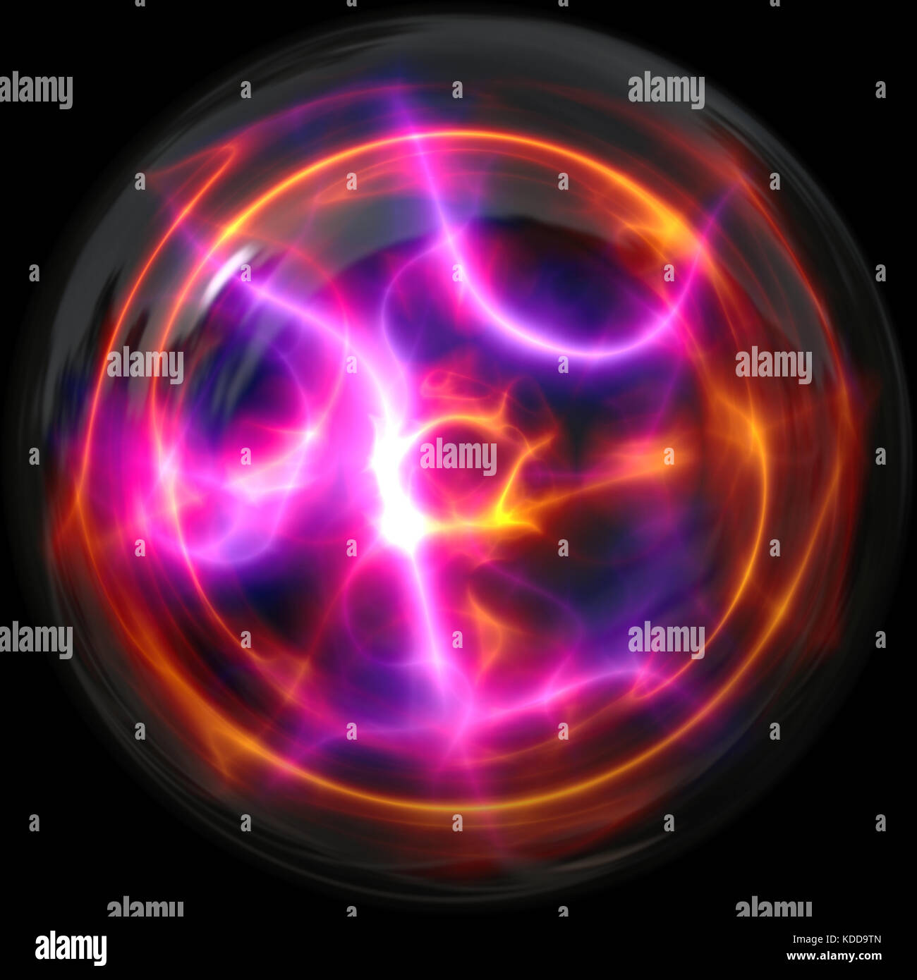 Gerenderte Darstellung der Elektronen um atomkern Stockfotografie - Alamy