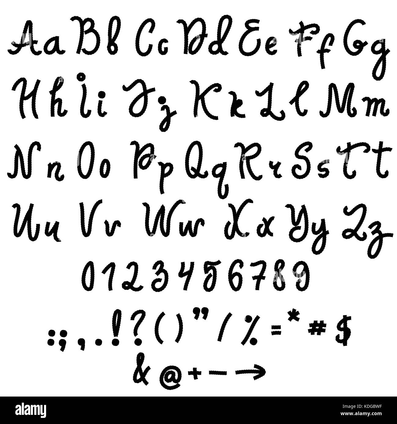 Vektor Alphabet. Hand gezeichneten Buchstaben. Buchstaben des Alphabets ...