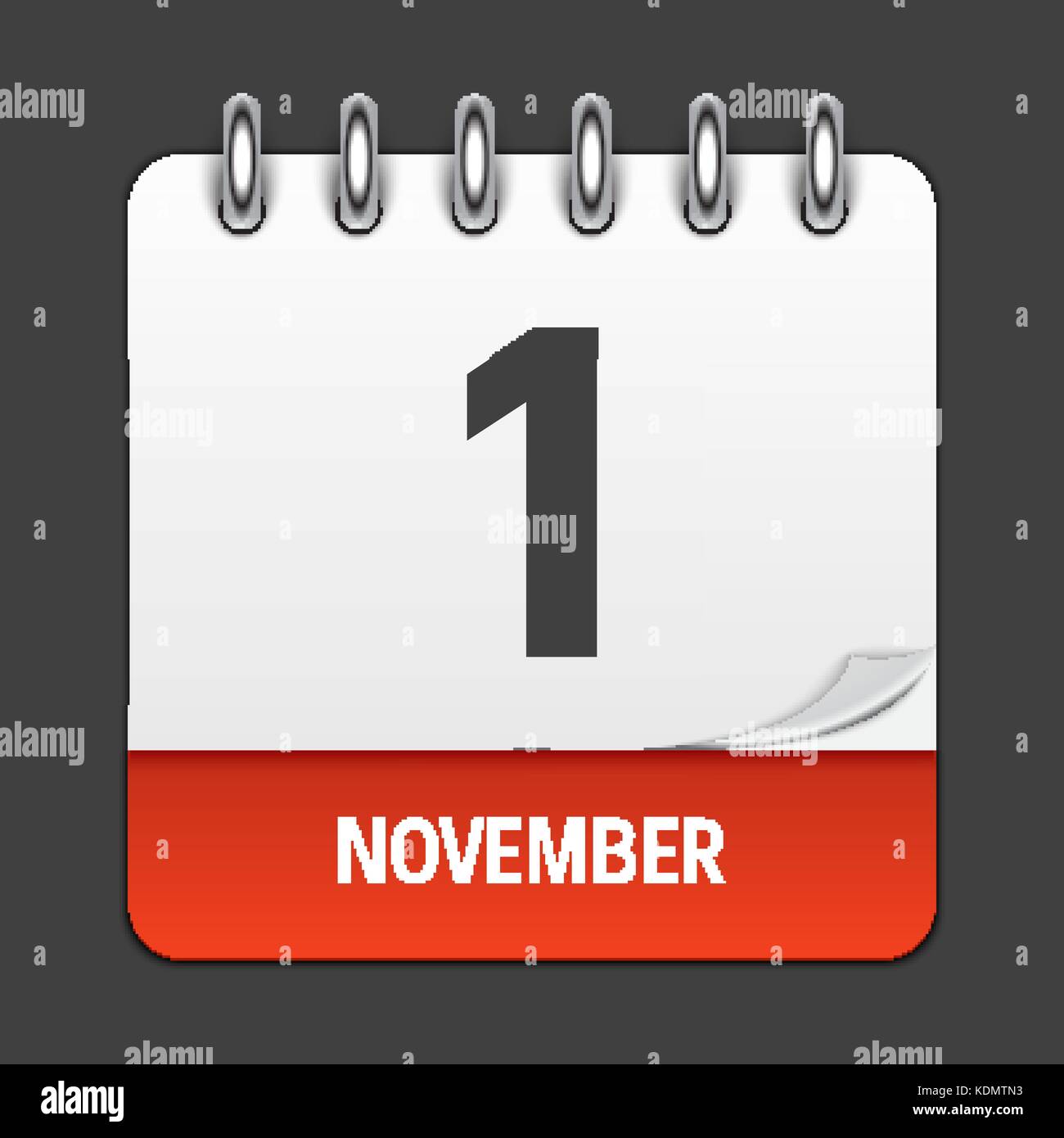 Am 1. November Kalender täglich Symbol. Vector Illustration Emblem ...