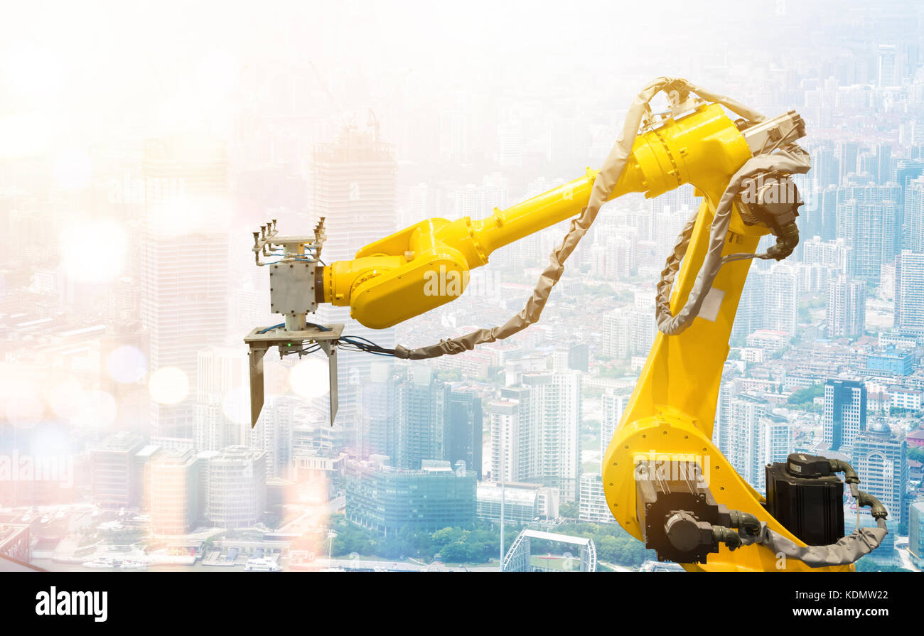 Schwere Automatisierung Robot Arm Maschine in smart factory Industrial ...