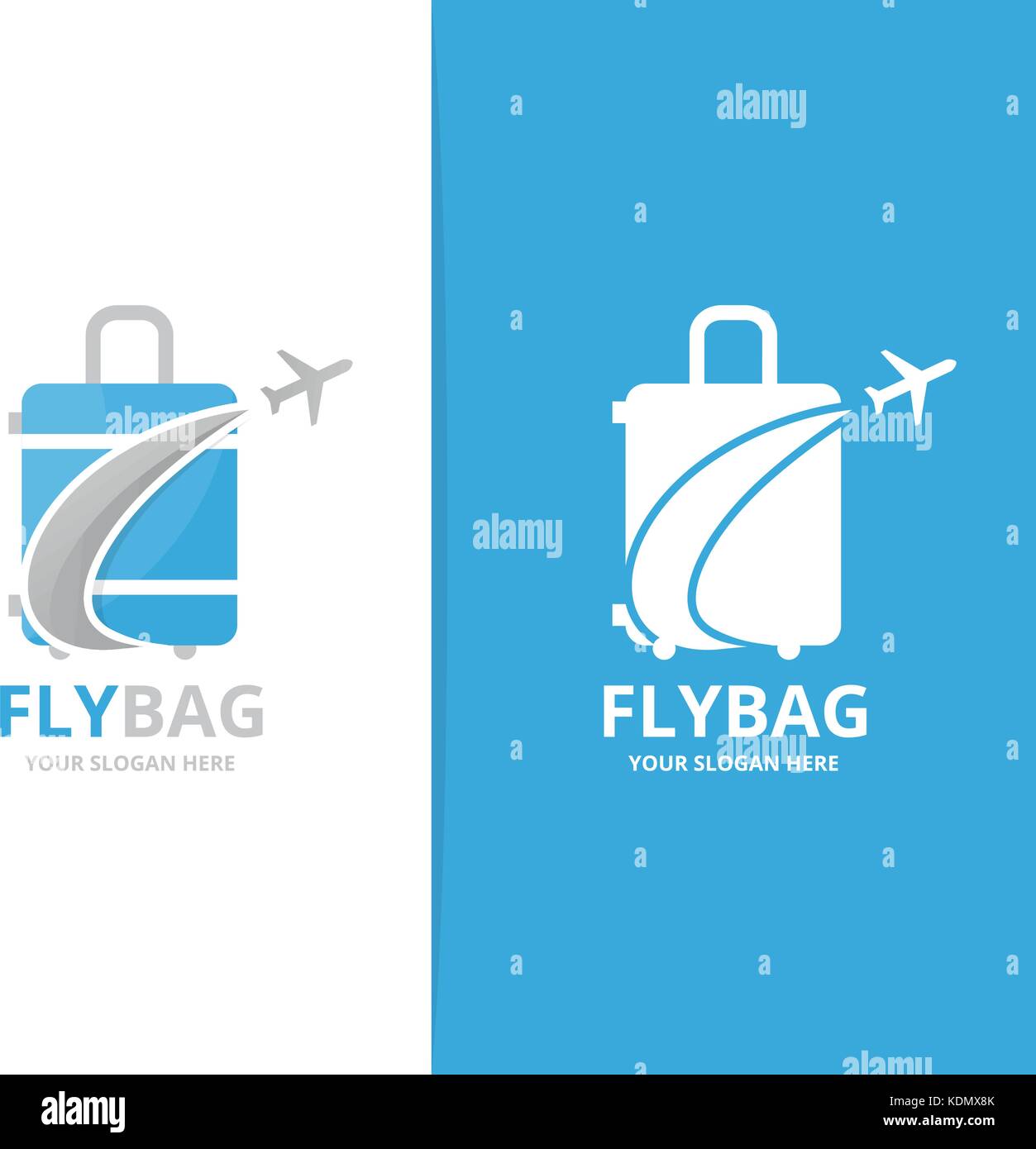 Vektor der Bag und der Ebene logo Kombination. Gepäck und Tourismus ...