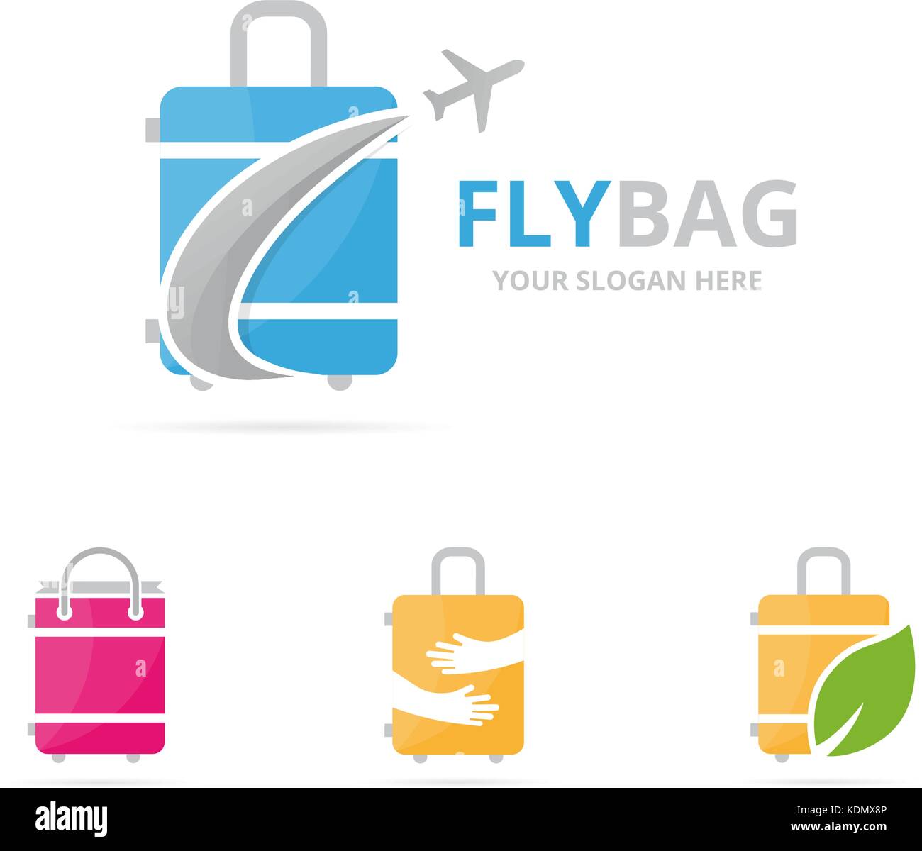 Einstellen der Bag Logo Kombination. Gepäck und Tourismus Symbol ...