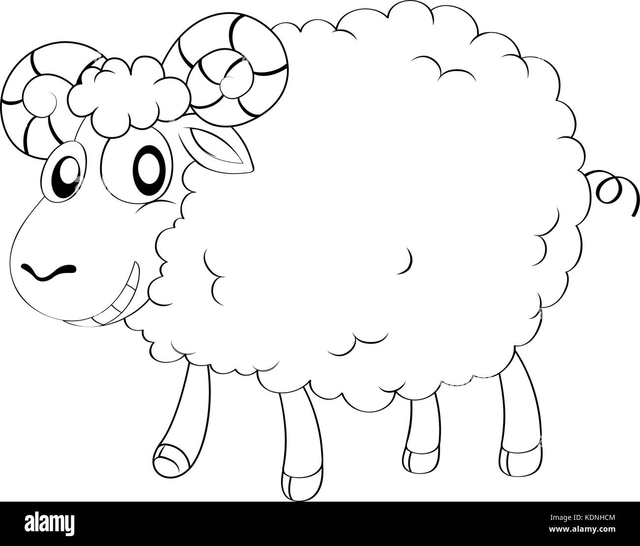 Tierische Umrisse für Schafe Abbildung Stock-Vektorgrafik - Alamy