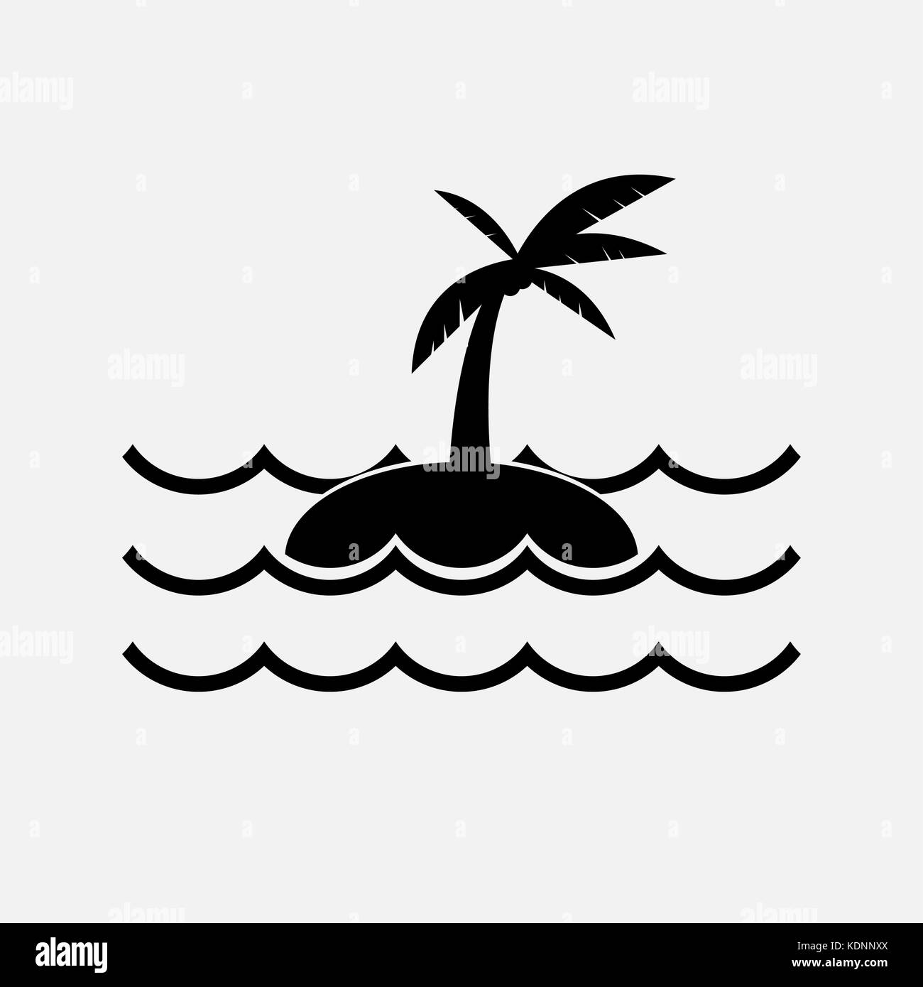 Wasser Welle mit kleinen Insel symbol Vektor, Symbol Stockfotografie ...