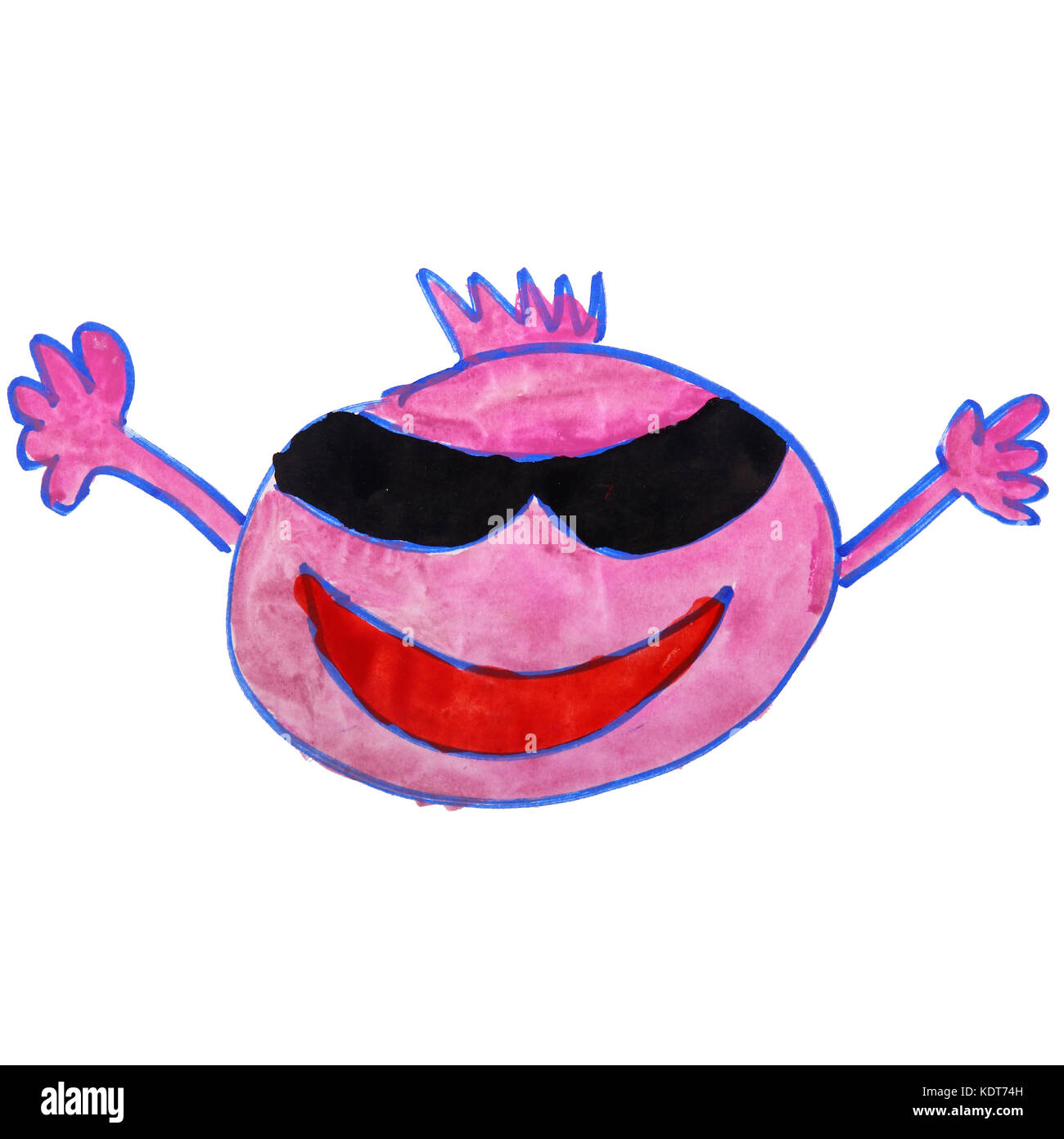 Aquarell smiley lila Gläser Zeichnung Cartoon Stil isoliert ...