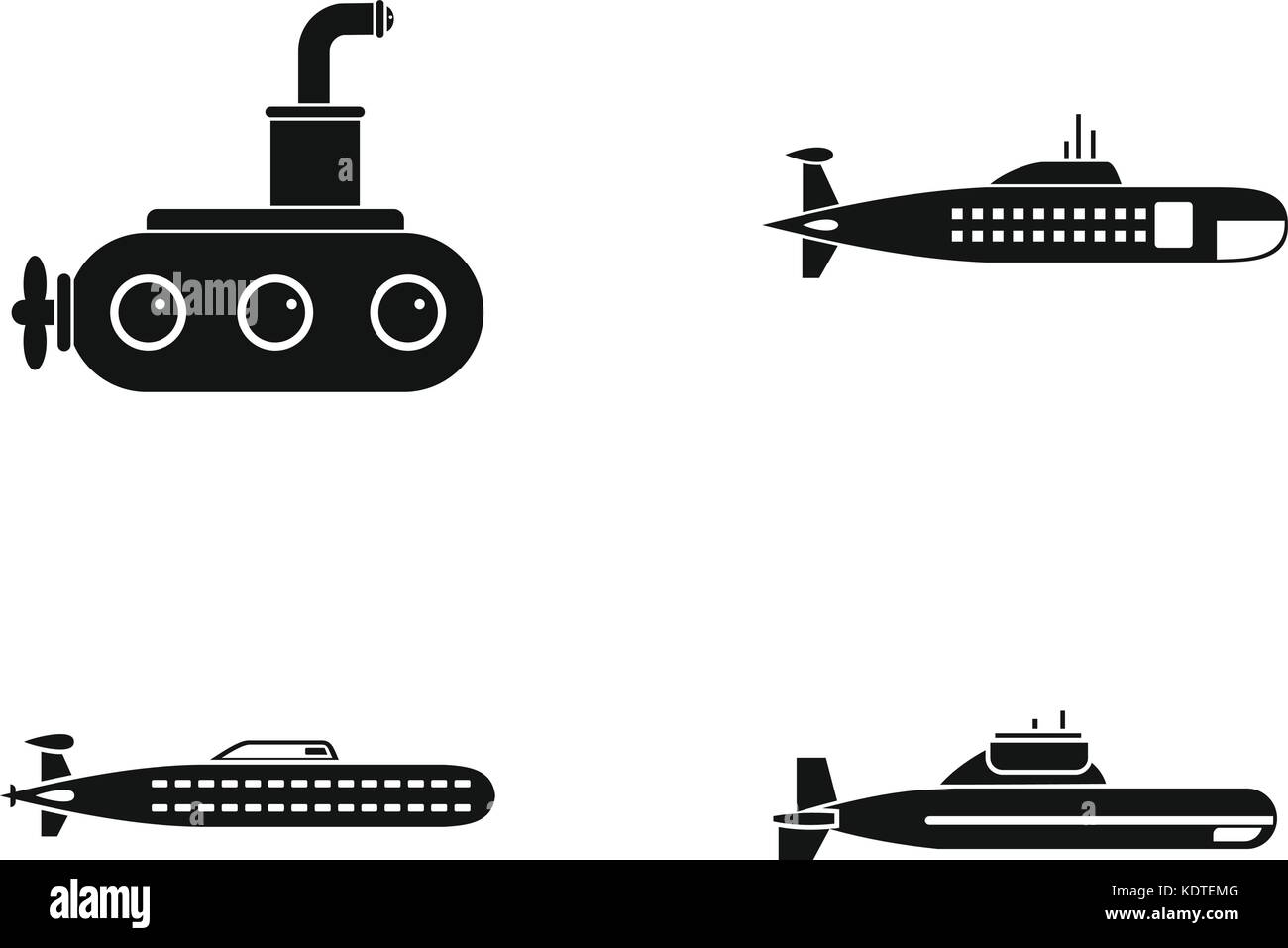 U-Boot Icon Set, einfachen Stil Stock-Vektorgrafik - Alamy