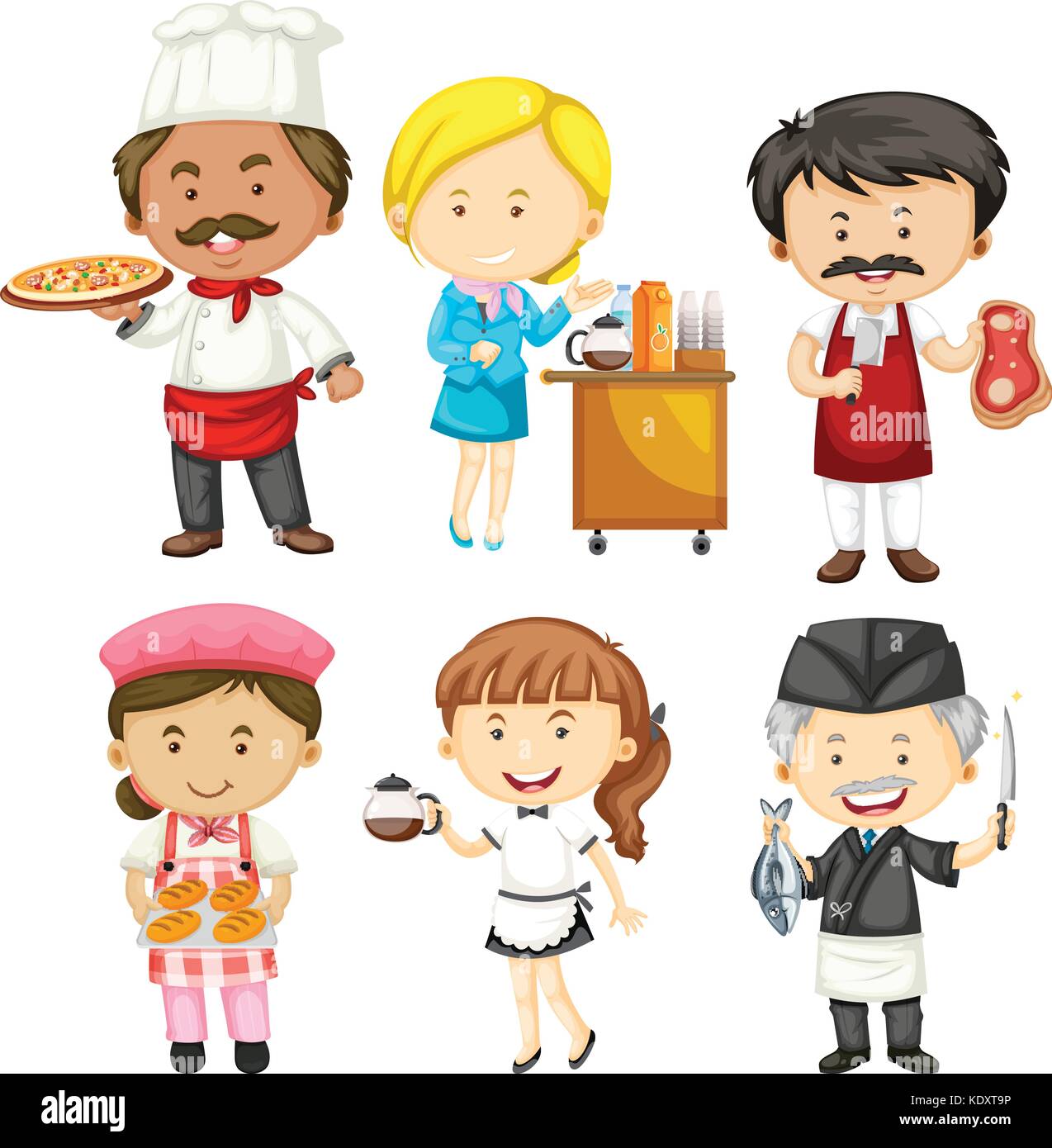 Menschen mit unterschiedlichen Berufen Abbildung Stock-Vektorgrafik - Alamy