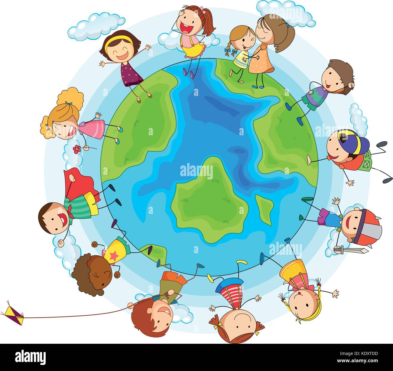 Illustration Happy World Globe Character Stockfotos & Illustration ...