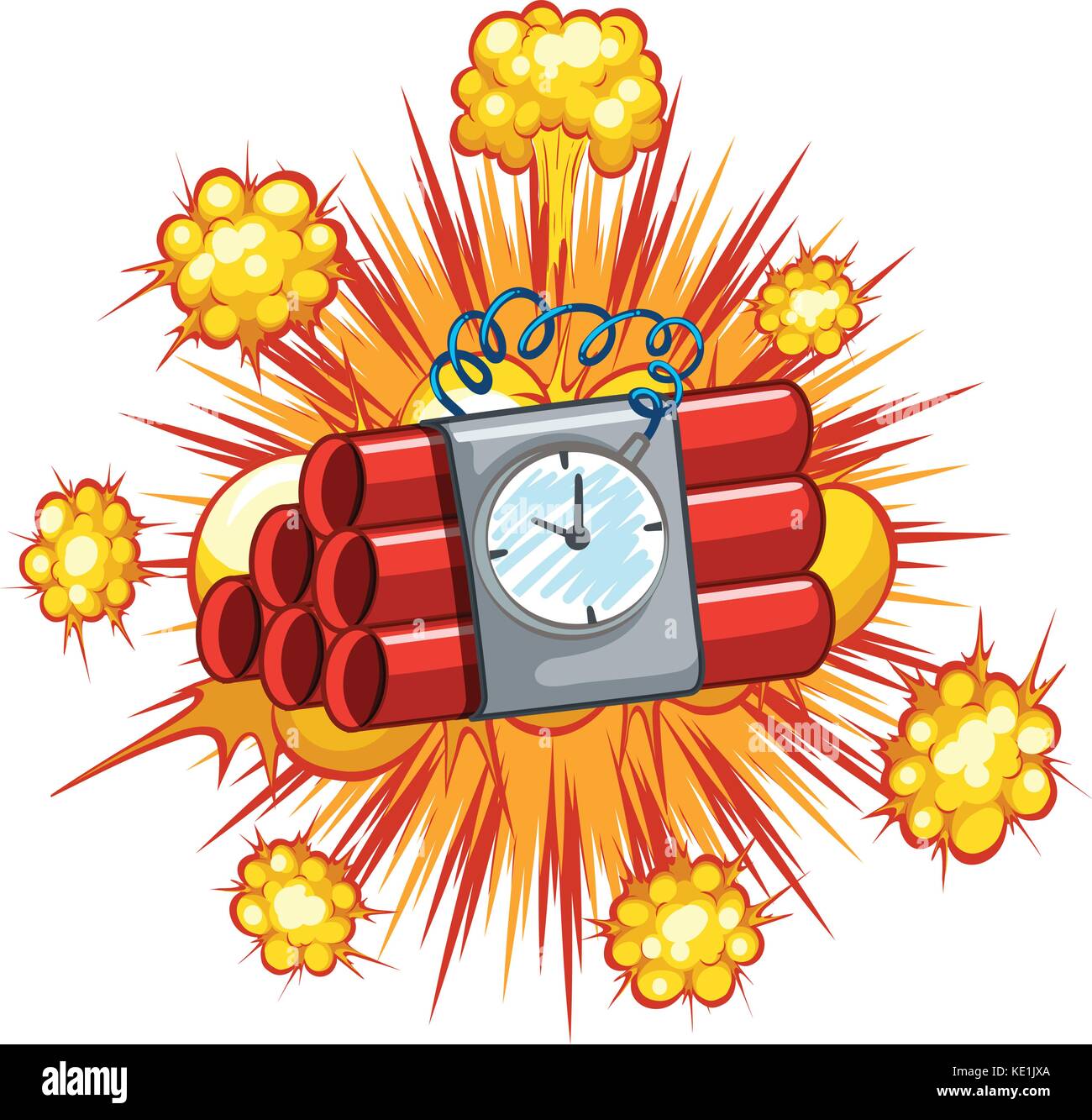 Zeitbombe auf weißem Hintergrund Abbildung Stock-Vektorgrafik - Alamy