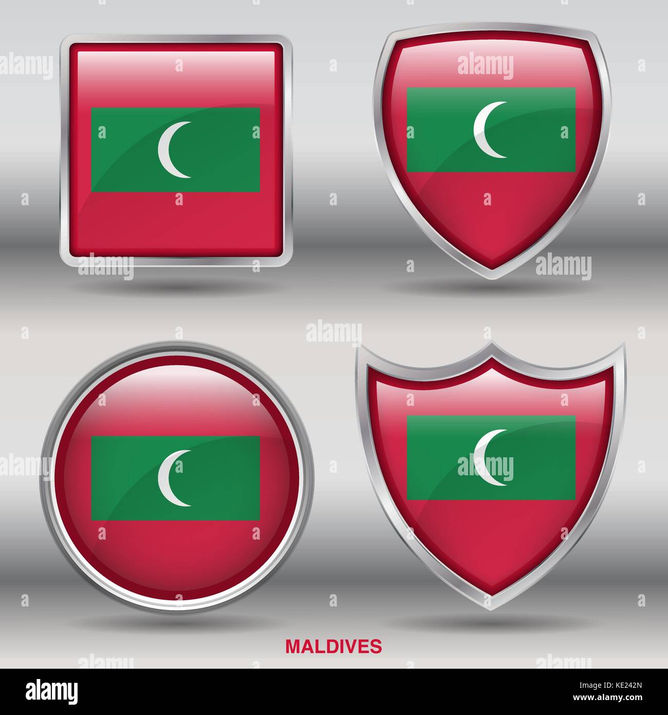 Malediven Flagge - 4 Formen Flaggen von Ländern in der Welt mit ...