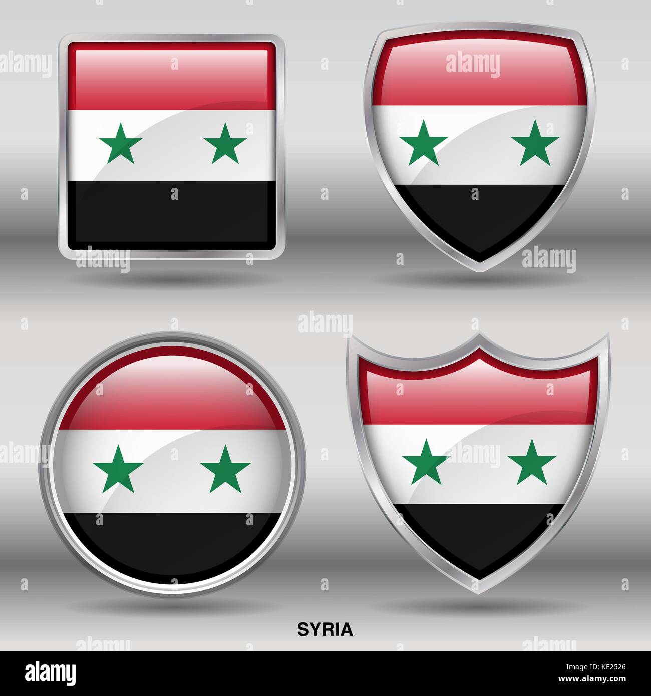Syrien Fahne - 4 Formen Flaggen von Ländern in der Welt mit ...