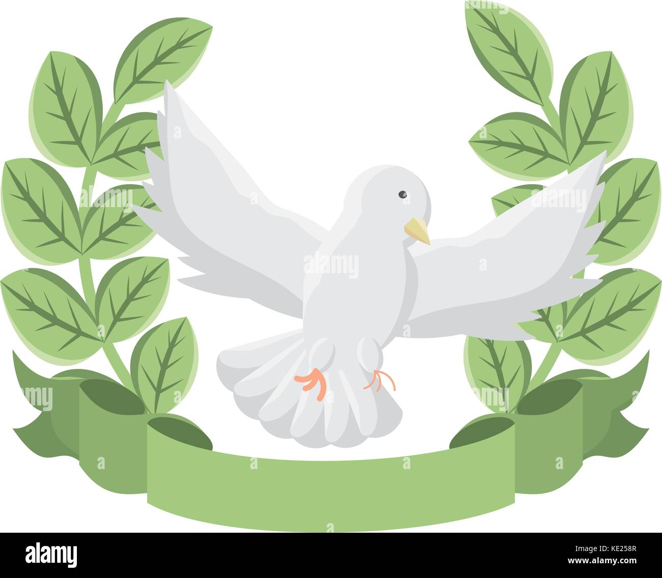 Emblem mit friedenstaube Symbol Stock-Vektorgrafik - Alamy
